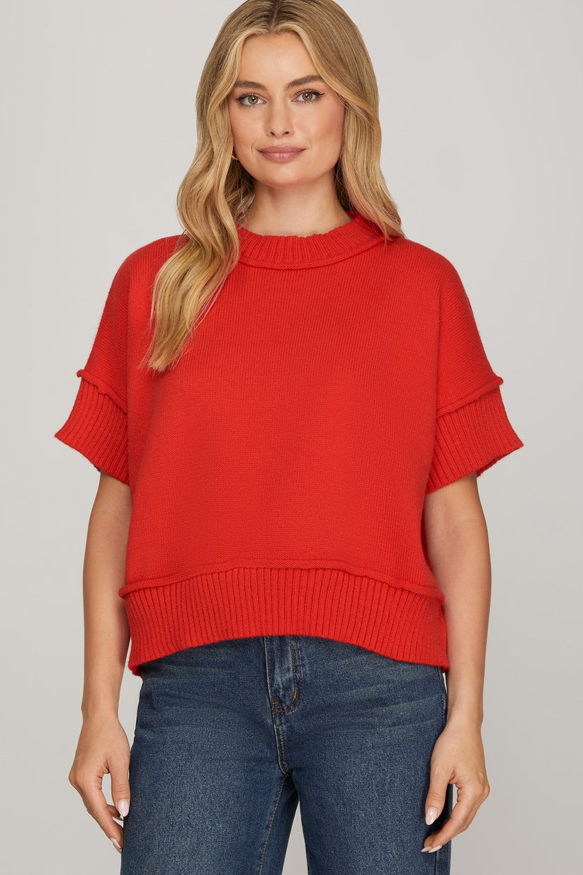 Red Drop Sleeve Sweater – atticusandco